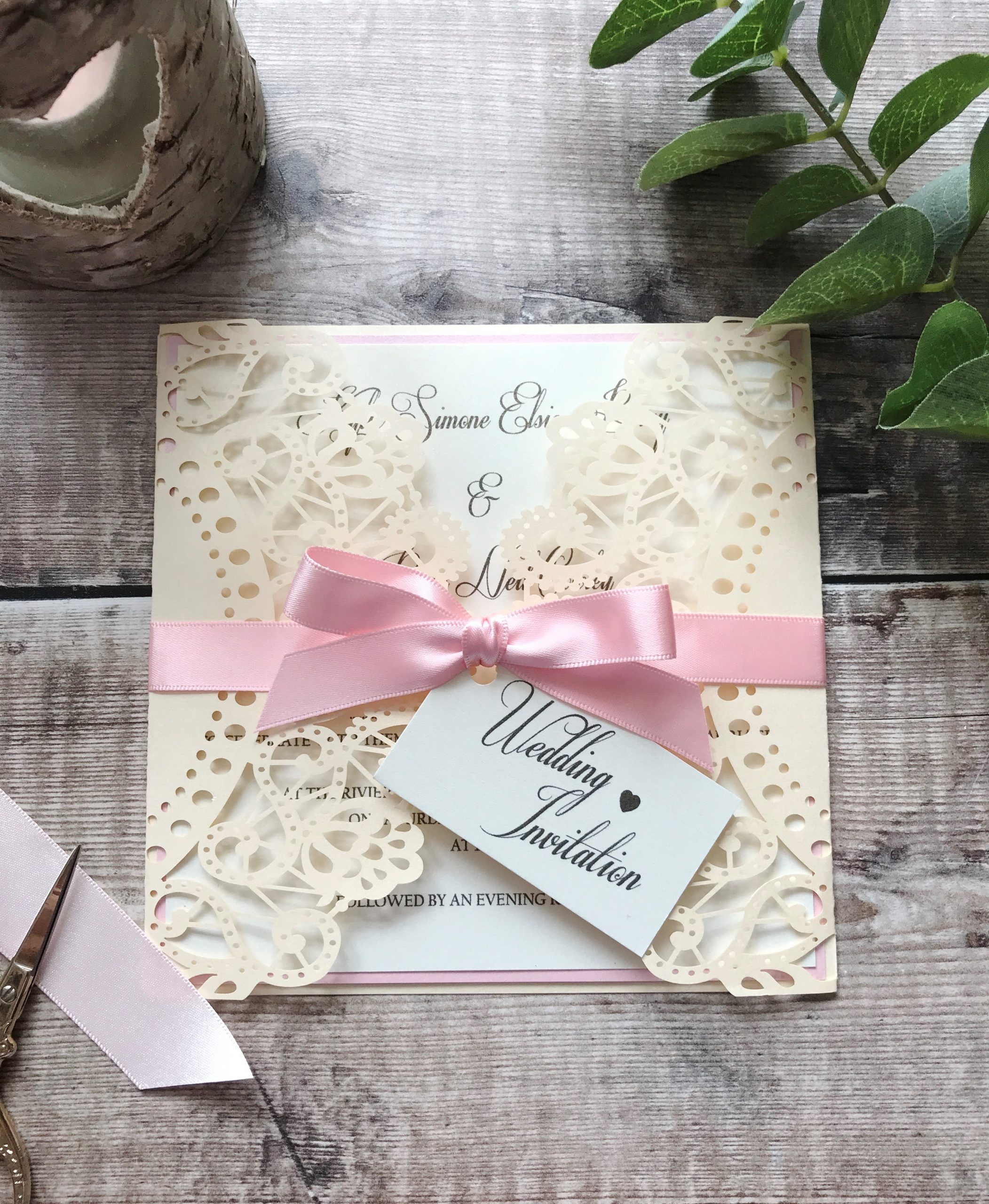 Simple Doily Invitation Sample – Wedding Invitations by Clare