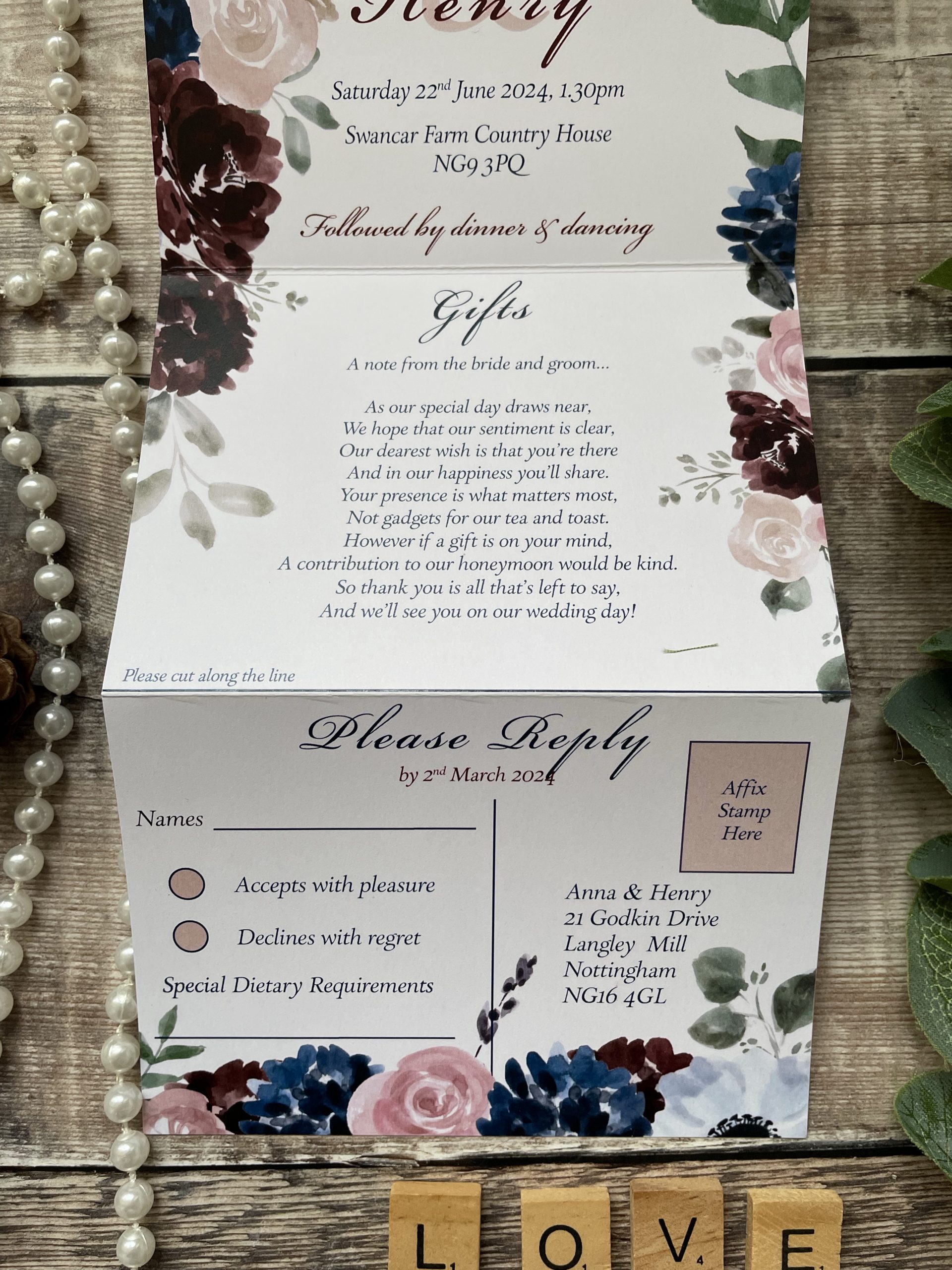 Floral Delight Concertina wedding invitation set. – Wedding Invitations ...