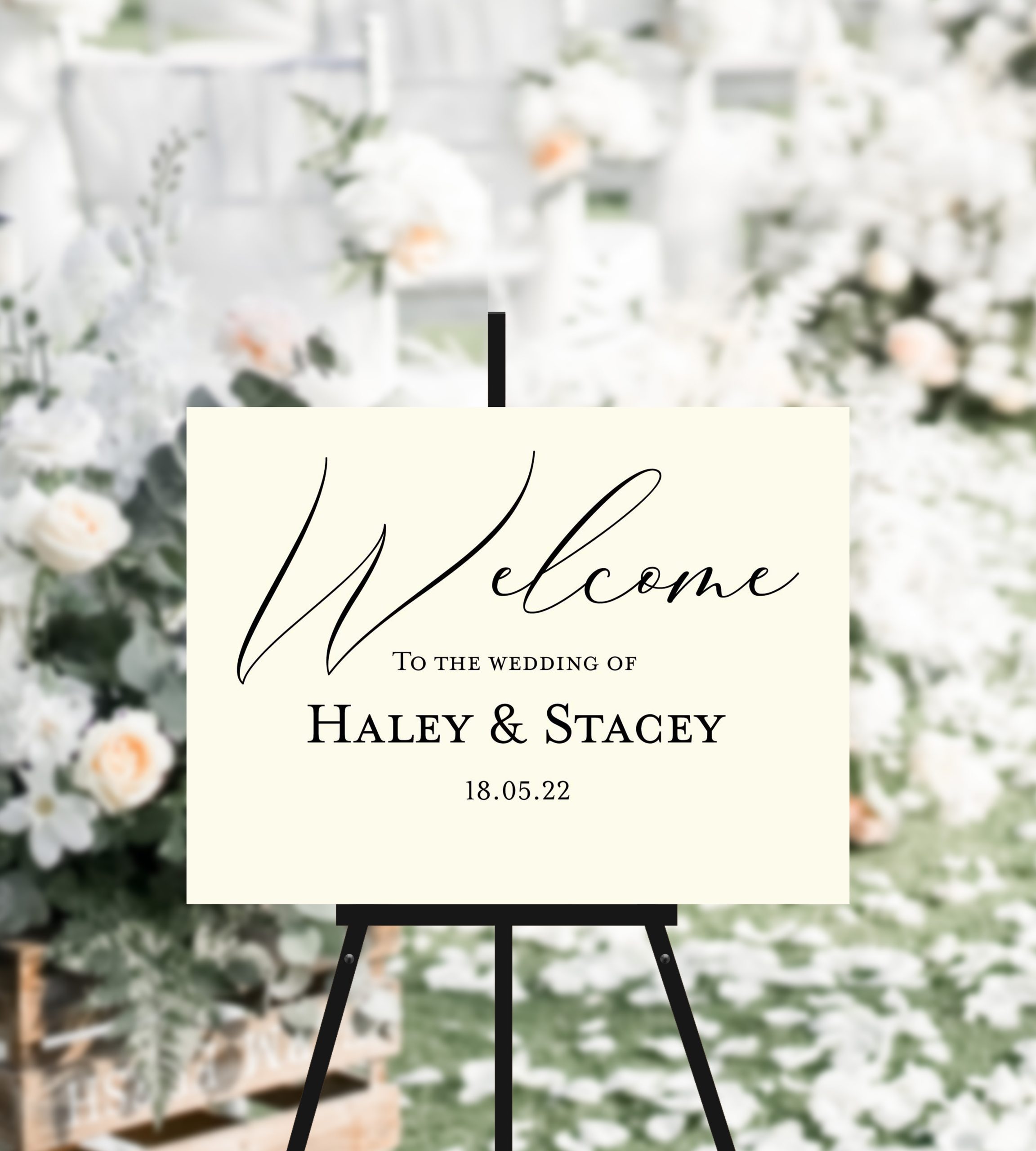 A2 Welcome Sign, Ivory or White – Wedding Invitations by Clare