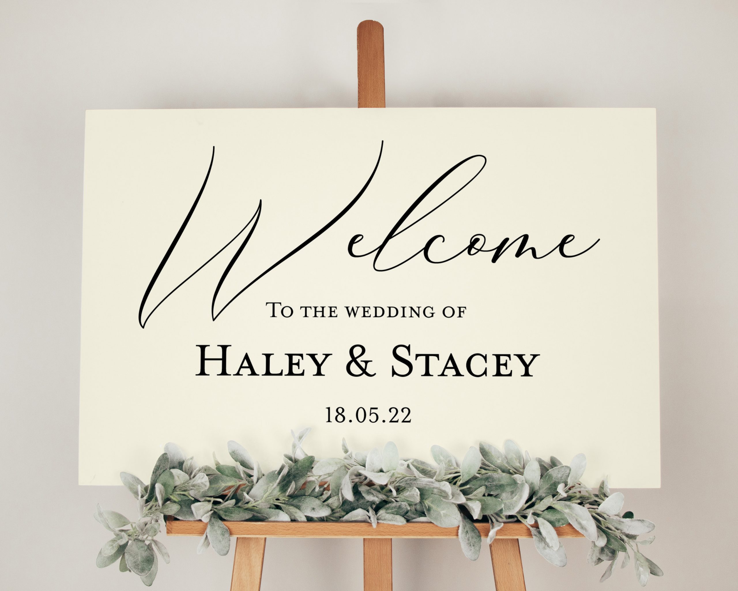 A2 Welcome Sign, Ivory or White – Wedding Invitations by Clare