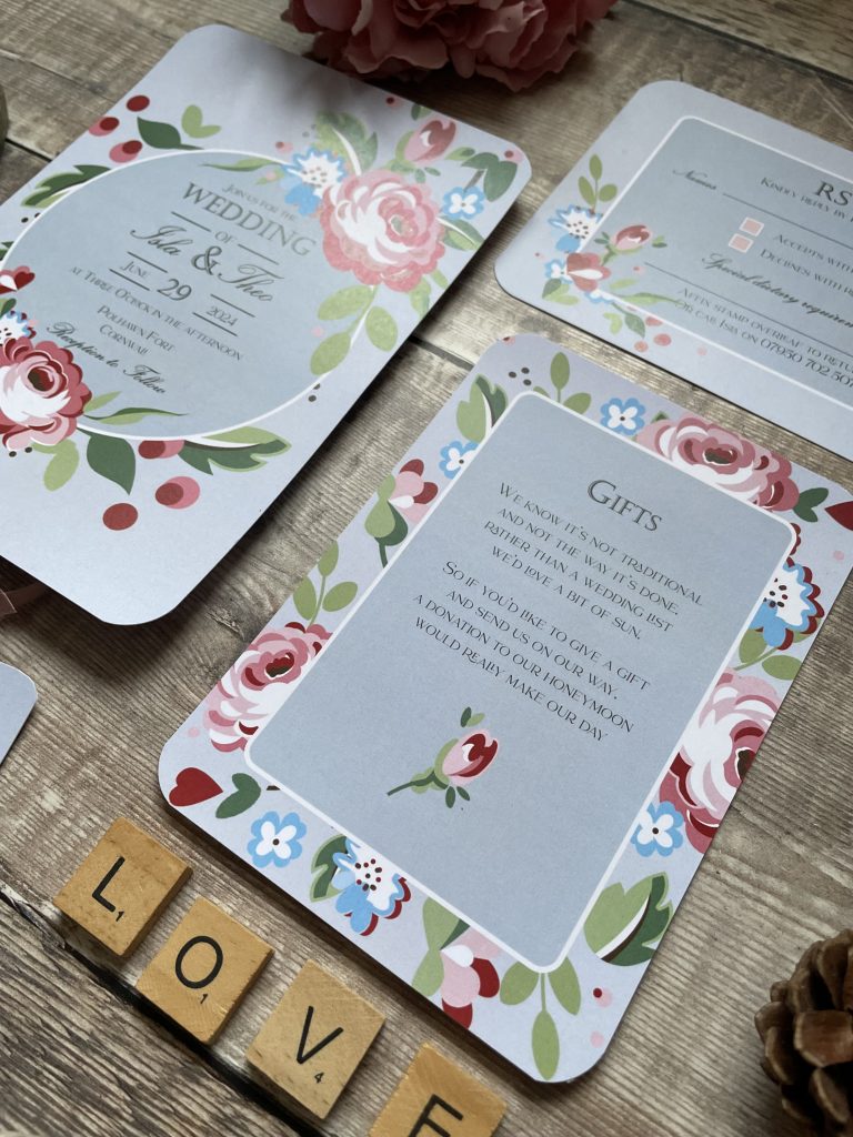 Whimsical Floral Wedding Invitation Suite – Wedding Invitations by Clare