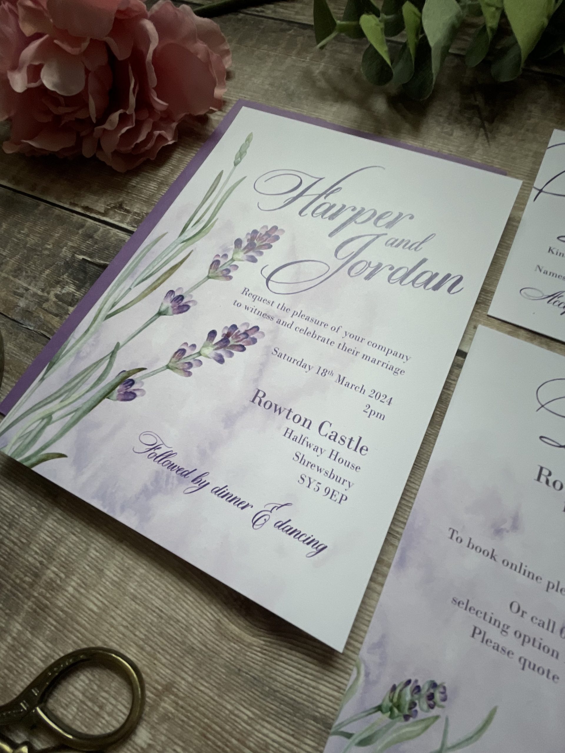 Lavender Invitation Bundle, set of 10 – Wedding Invitations by Clare