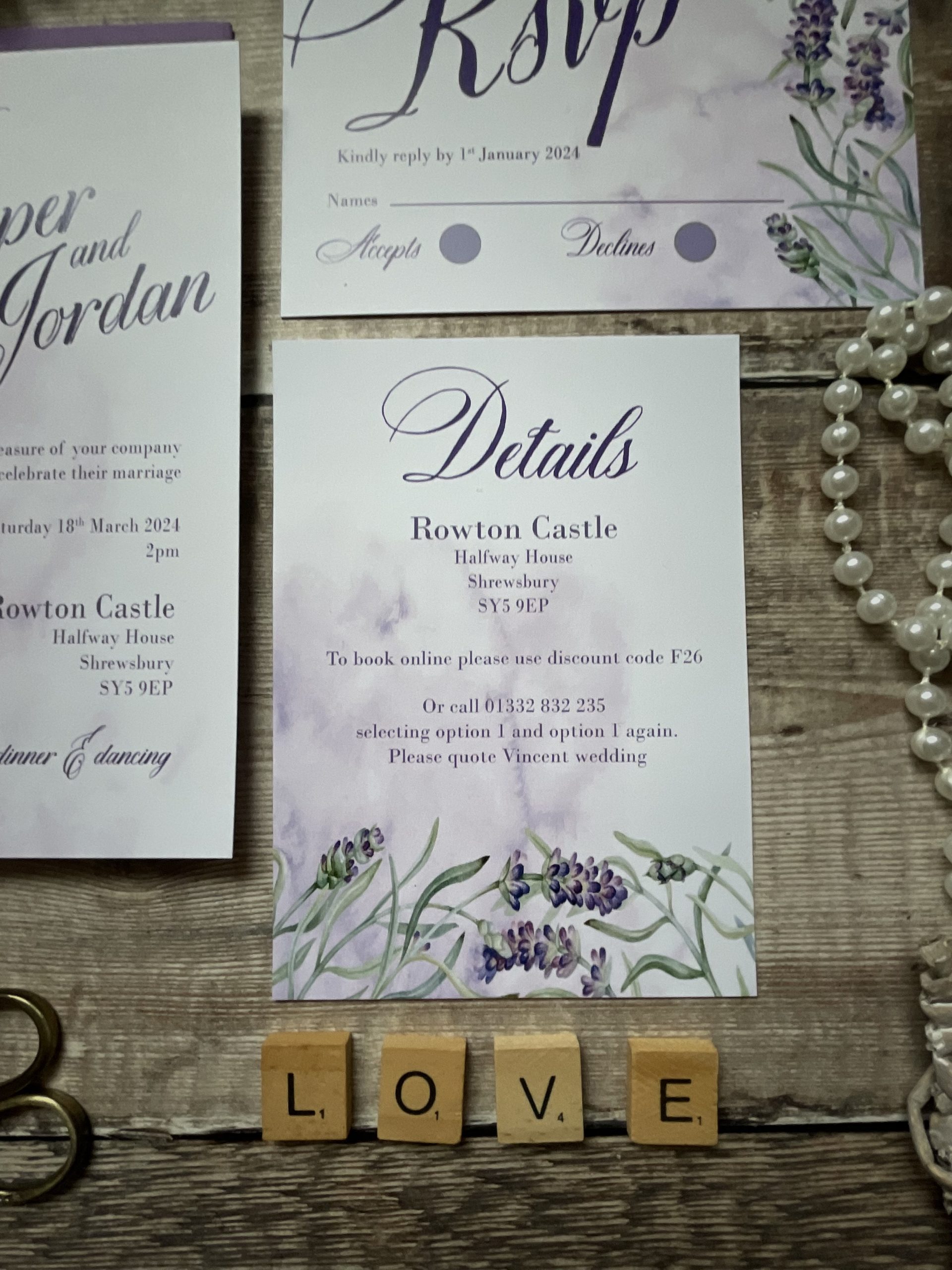 Lavender Invitation Bundle, set of 10 – Wedding Invitations by Clare